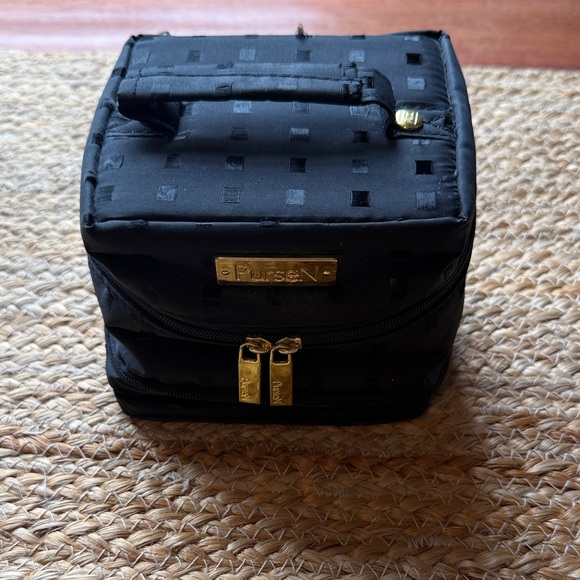 PurseN | Bags | Pursen Black And Gold Jewelry Expandable Bag With ...